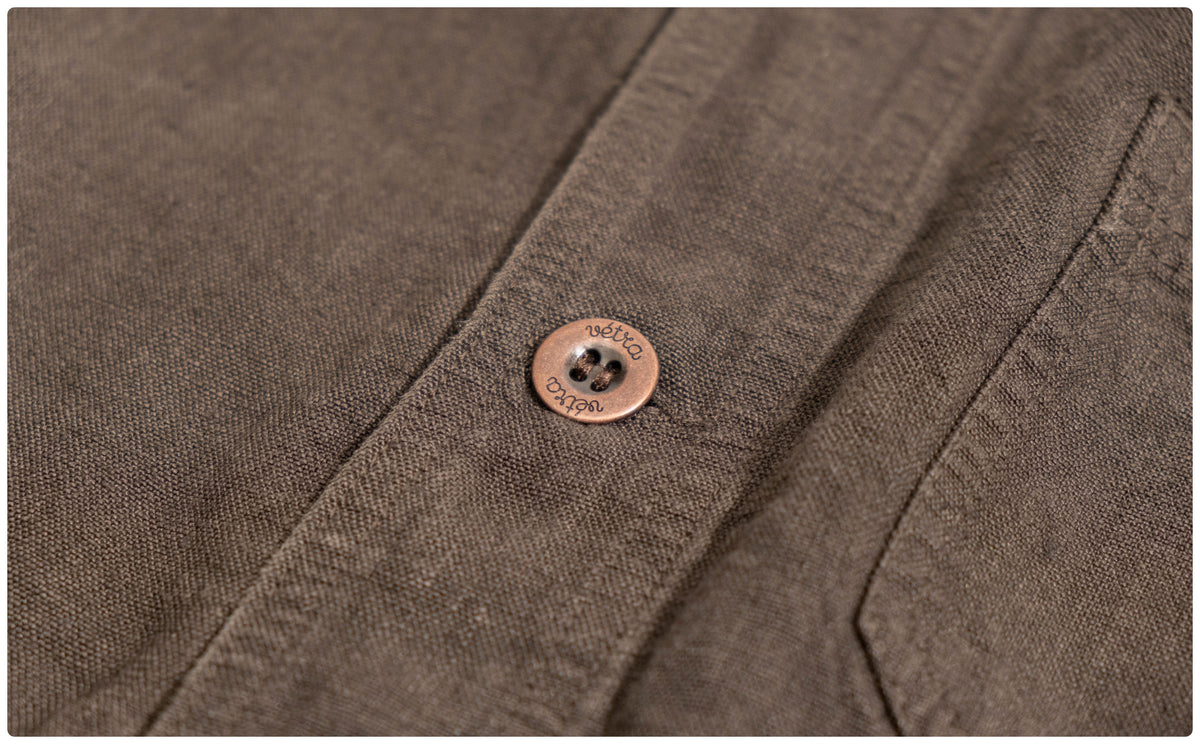 【Vetra】French Workwear 3L27/5C Heavy Linen Jacket ELK 麋鹿色亞麻工裝夾克 – Blue ...