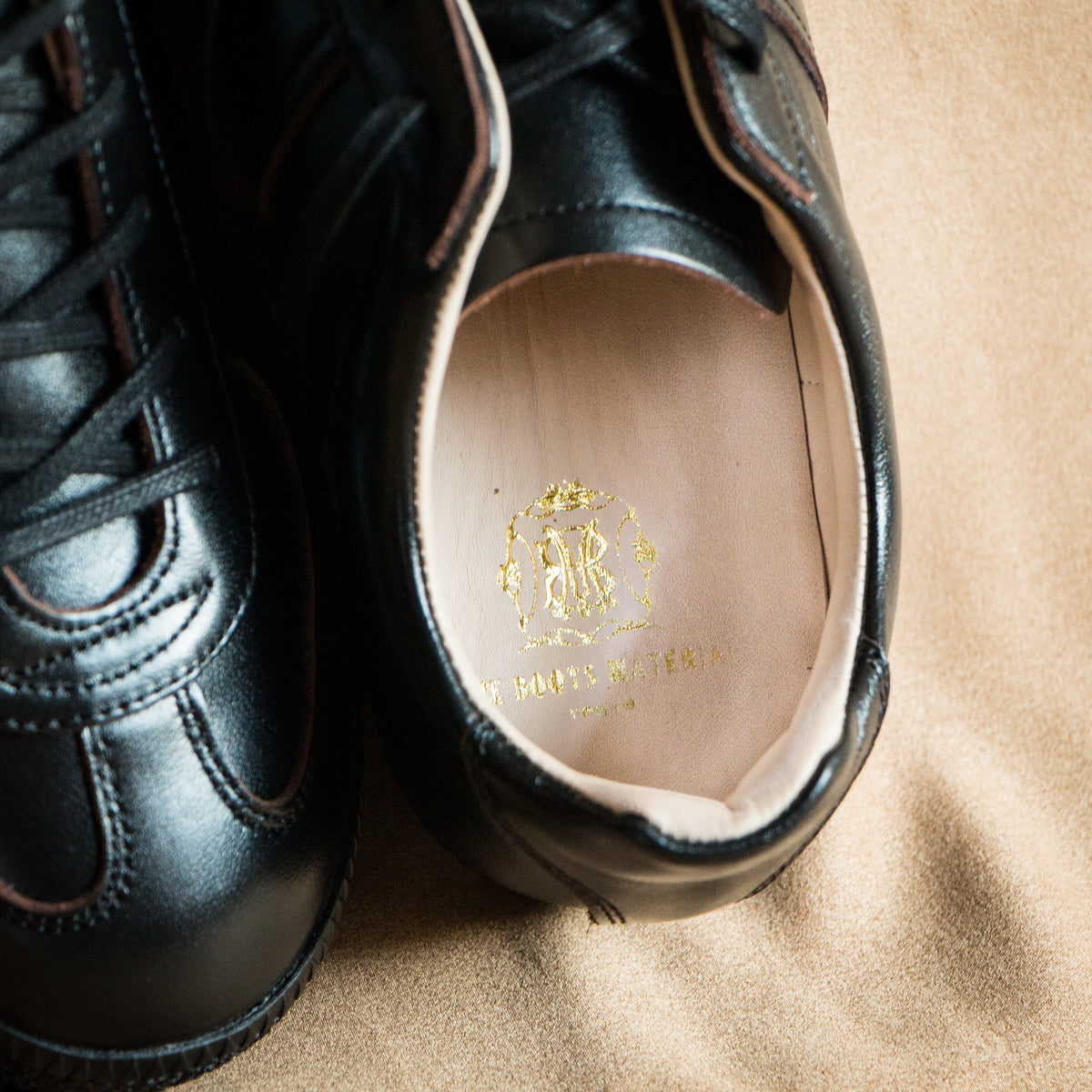 【Boots Material】Frankfurt Black Teacore German Trainer – Blue Beach Denim