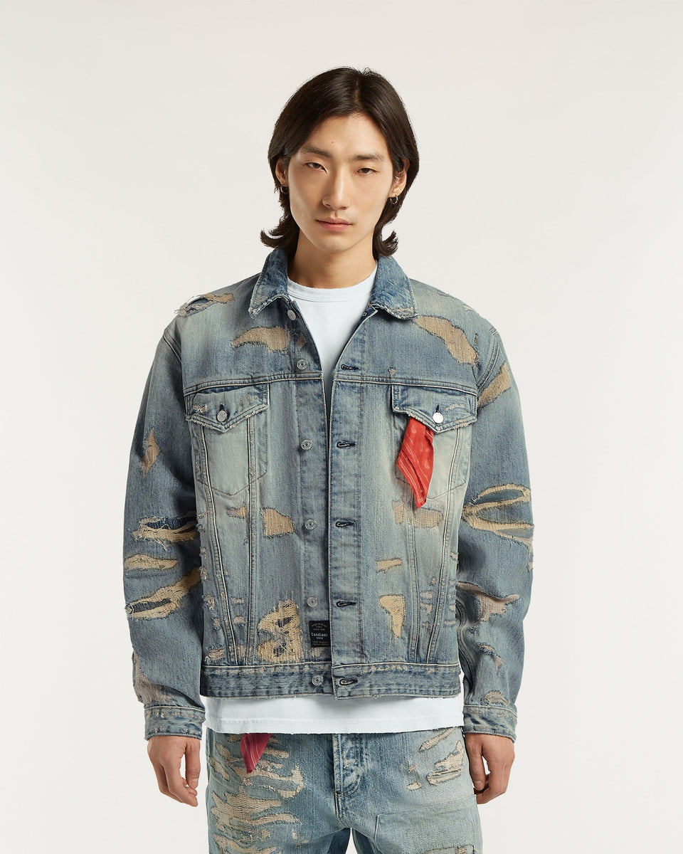 【DENHAM】Archive S2 London Jacket Extreme Repair – Blue Beach Denim