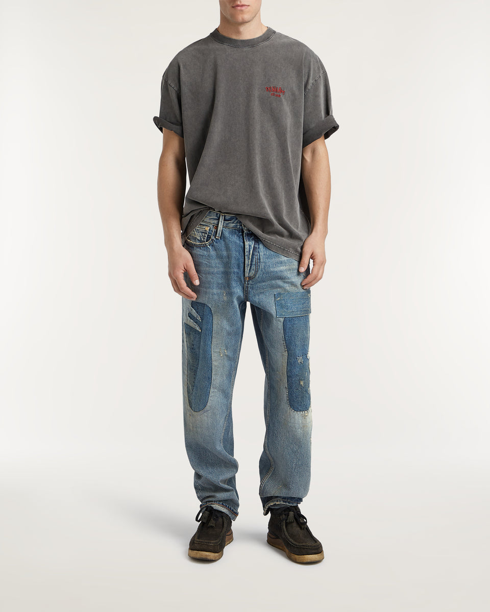 【DENHAM】RAG R DEAN Vintage Patchwork - Loose Fit Jeans – Blue Beach Denim