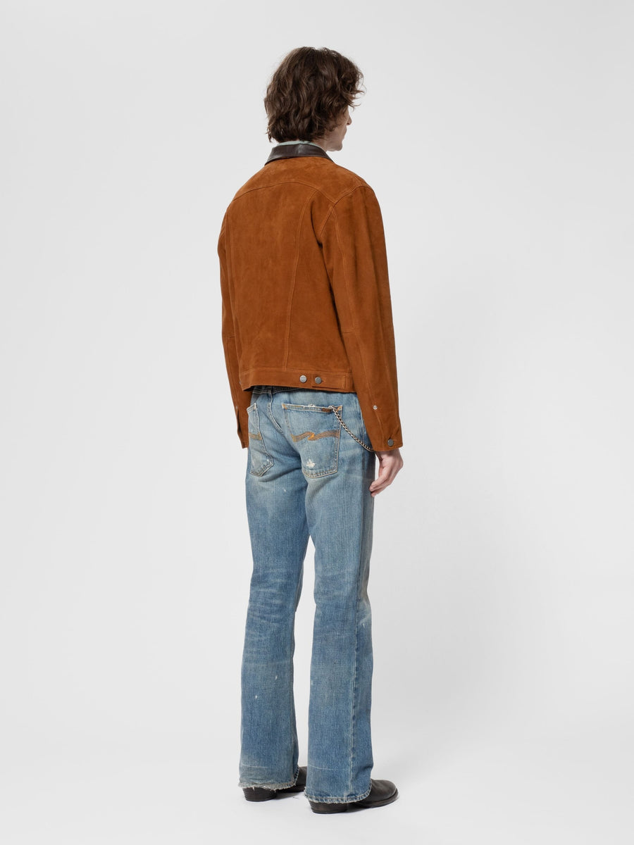 【Nudie Jeans】Danny Suede Jacket Tobacco 菸草橘山羊麂皮復古牛仔夾克 – Blue Beach Denim