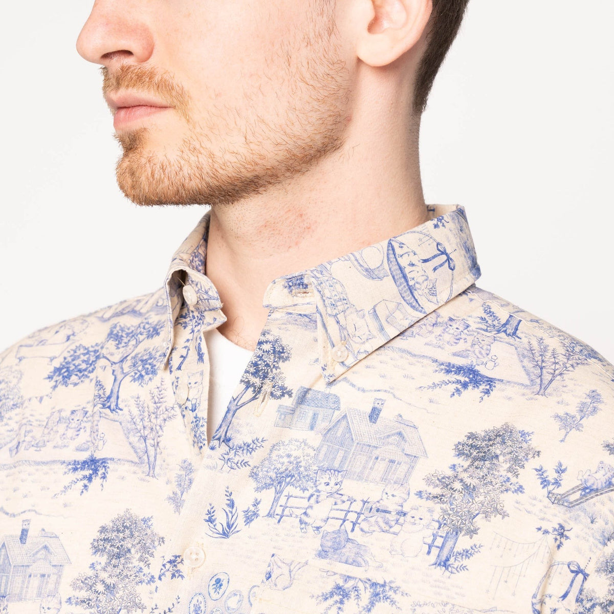 【Naked and Famous】Easy Shirt Linen Cats Blue – Blue Beach Denim