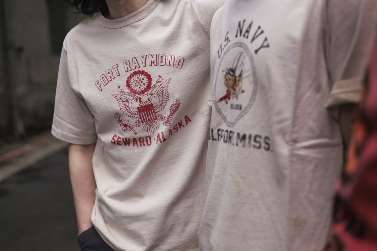【Flea-T】US Navy Hand Distressed Vintage Tshirt White 手工舊化美國海軍復古圖Tee ...