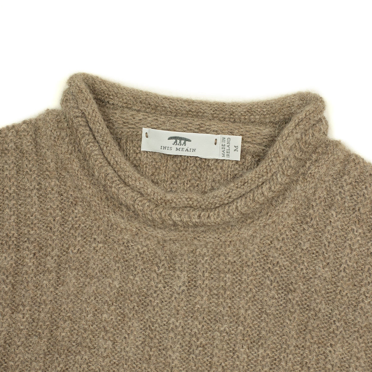 【Inis Meáin】Alpaca Moss Rib Taupe 淺棕色羊駝地衣肋紋長袖毛衣 – Blue Beach Denim