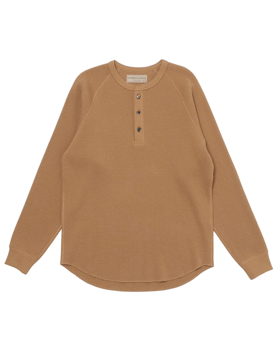 【Wonder Looper】Henley - Foxfibre® Heavyweight Waffle - Coyote 70 – Blue ...