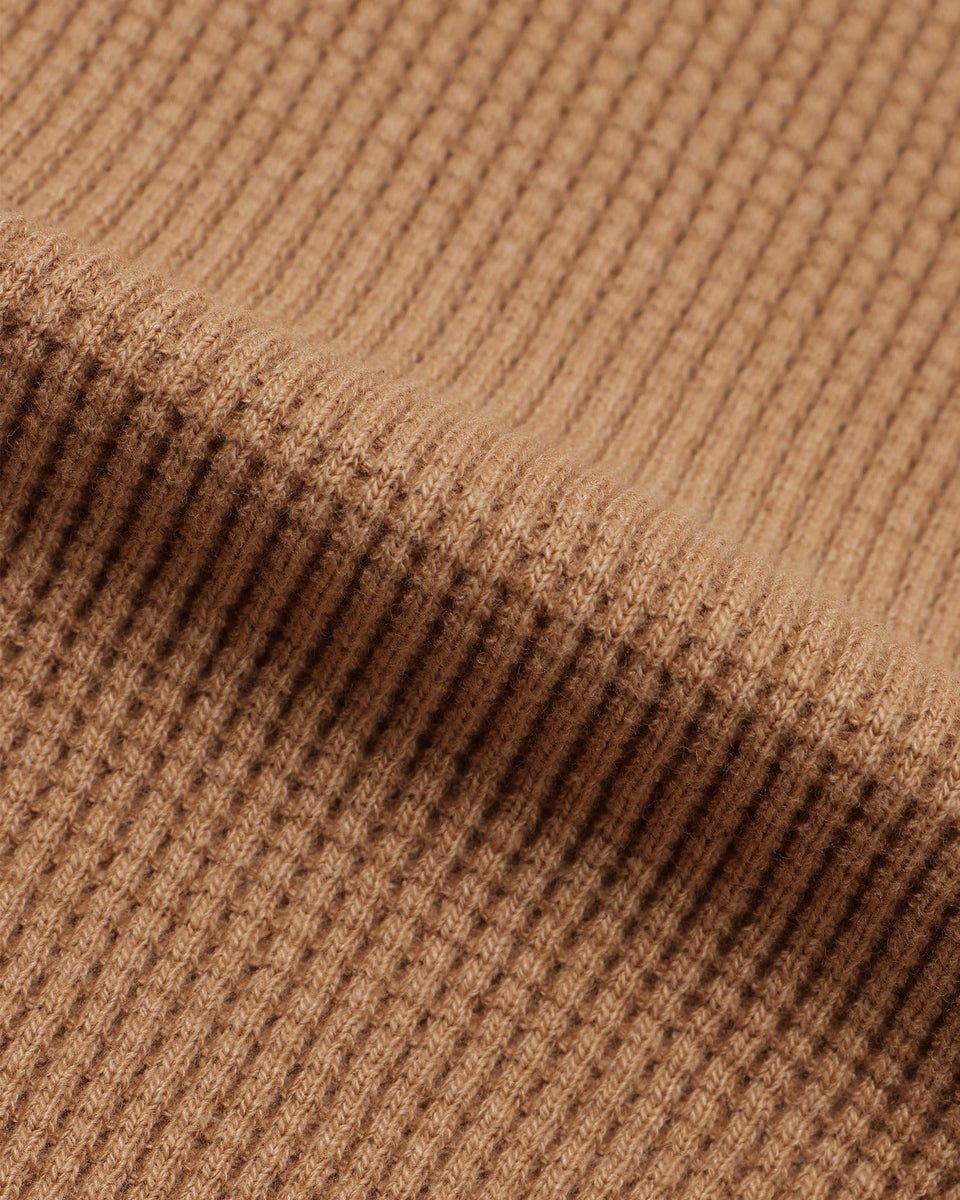 【Wonder Looper】Henley - Foxfibre® Heavyweight Waffle - Coyote 70 – Blue ...