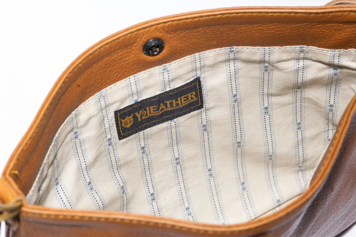 【Y'2 Leather】Natural Scar Steer Sacoche Bag - Khaki – Blue Beach Denim