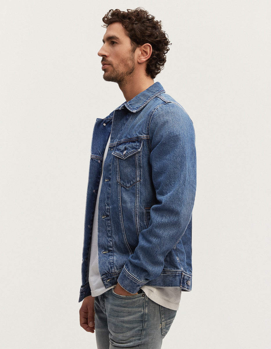 【DENHAM】AMSTERDAM JACKET AMSWAR Medium blue stonewashed denim jacket ...