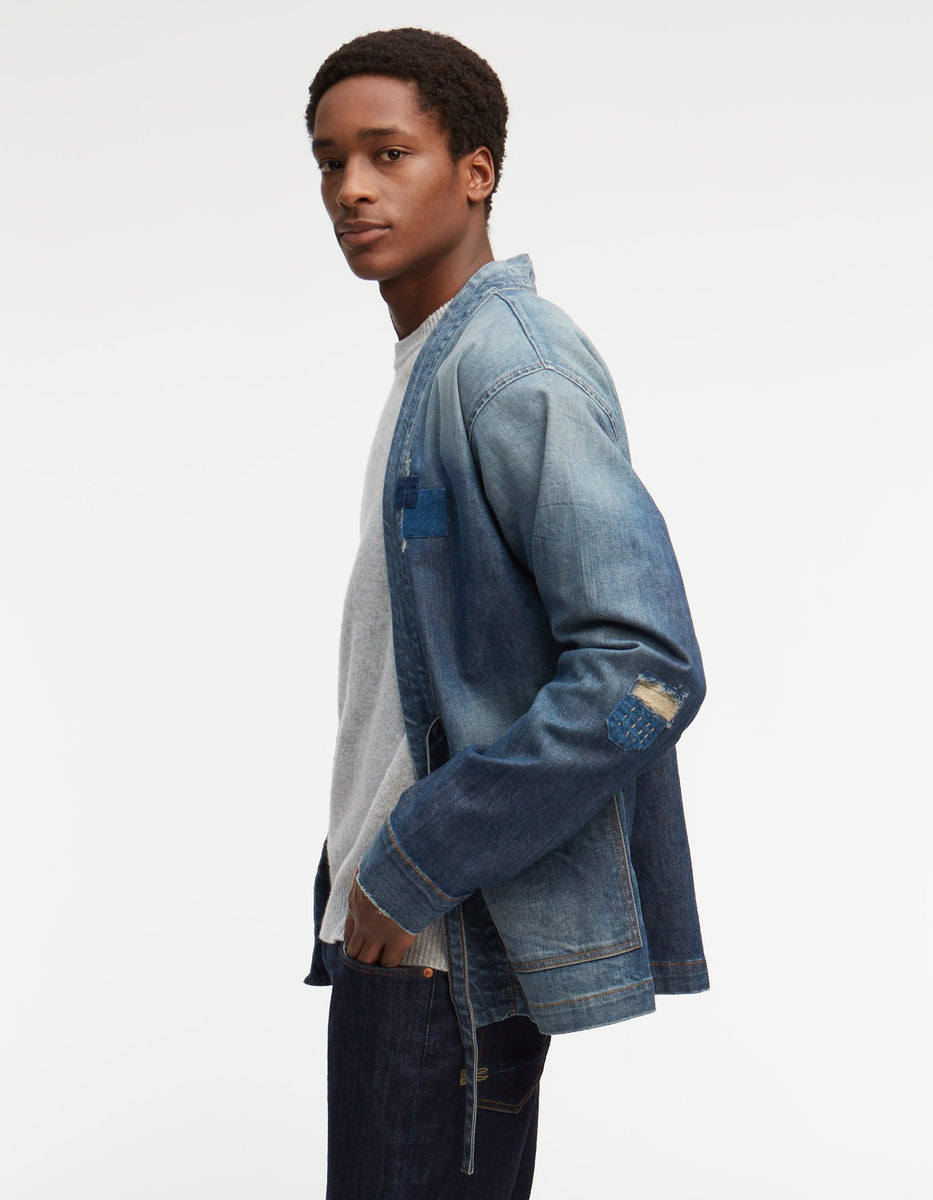 【DENHAM】Kimono Denim 15YA 十五週年頂級布邊刺子補釘罩衫 – Blue Beach Denim