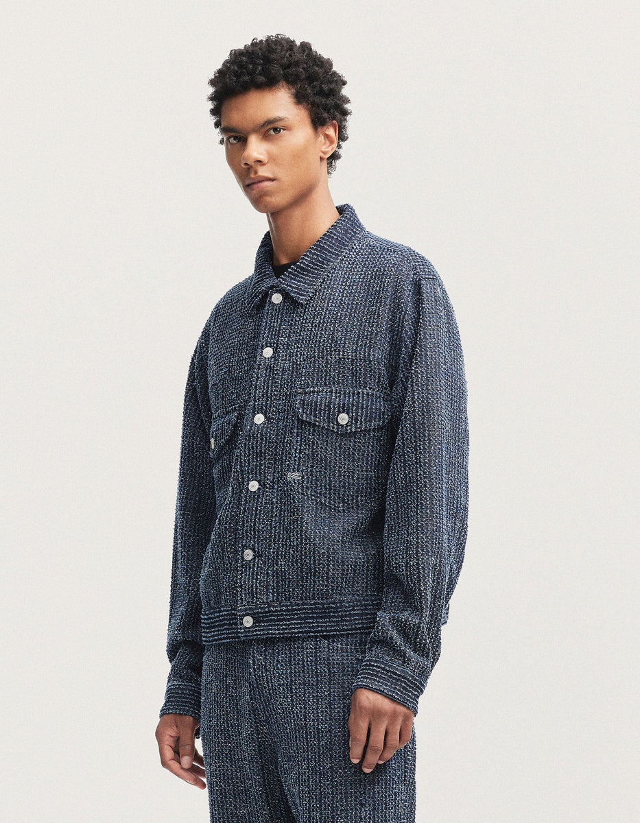 【DENHAM】Chester Jacket Structured Boucle Denim – Blue Beach Denim