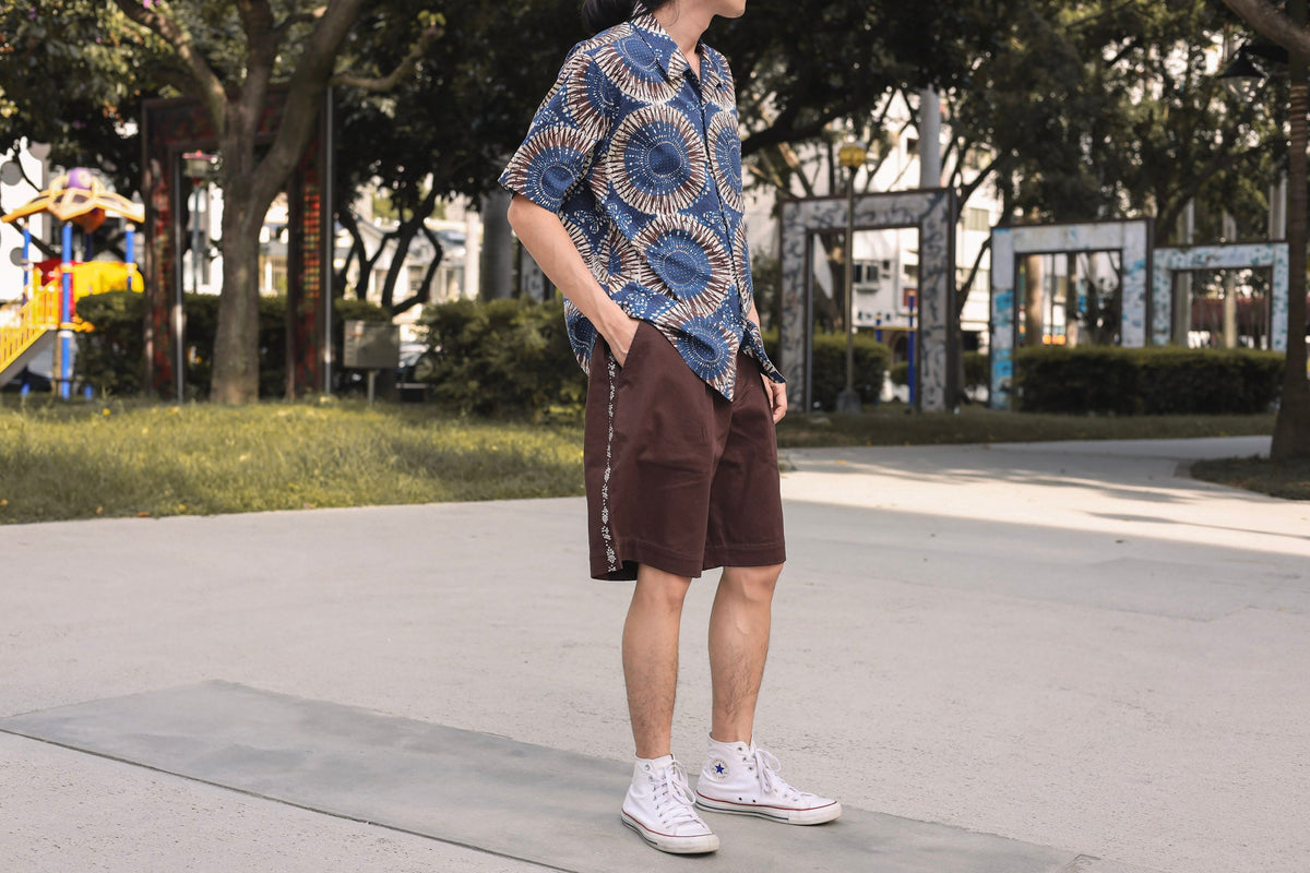 【Universal Works】Pleated Track Short In Chocolate Twill / 客製3x1斜紋棉布 緹花 ...