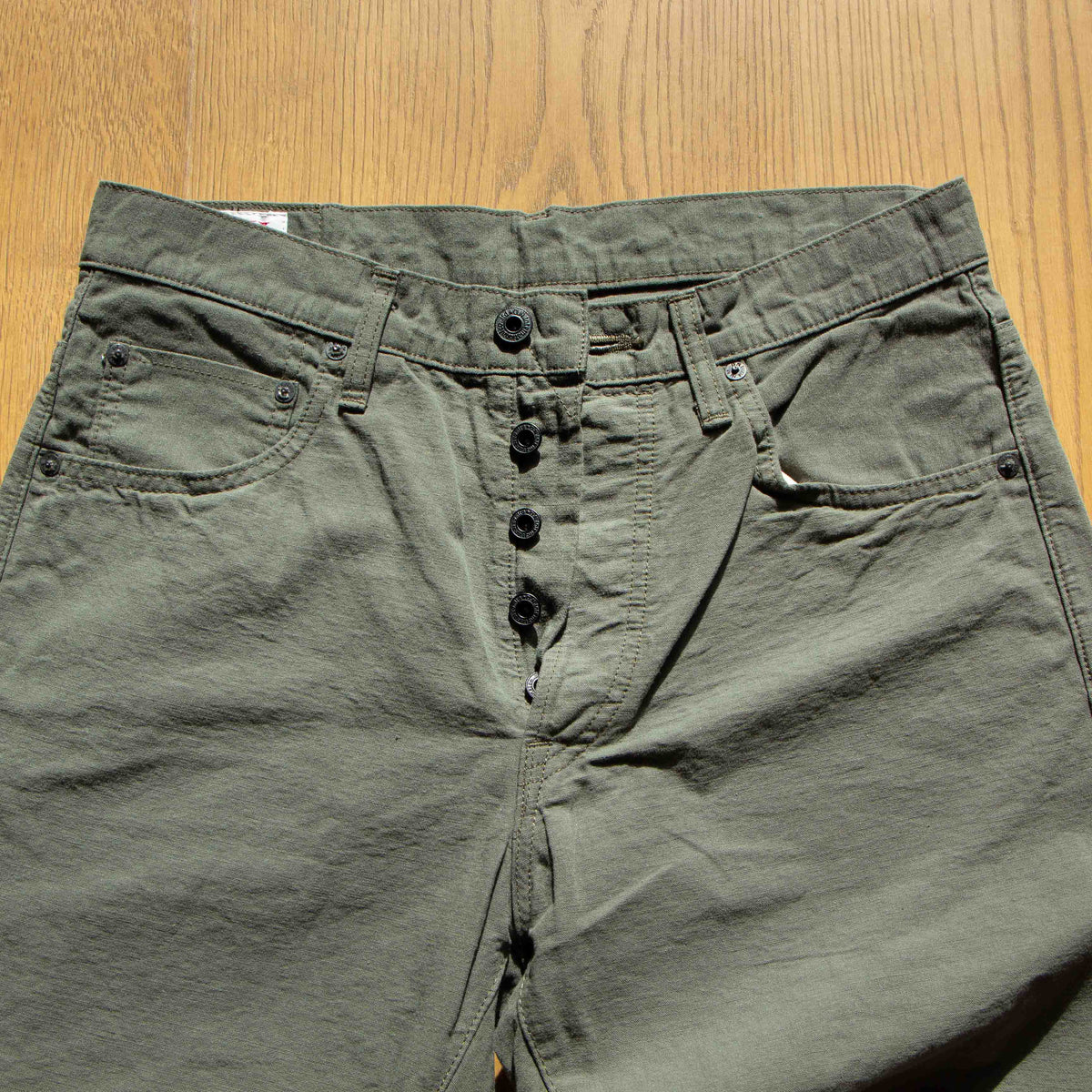 【ONI DENIM】200-8GG Green Gray Betacham 8oz Selvedge Chambray Wide Stra ...