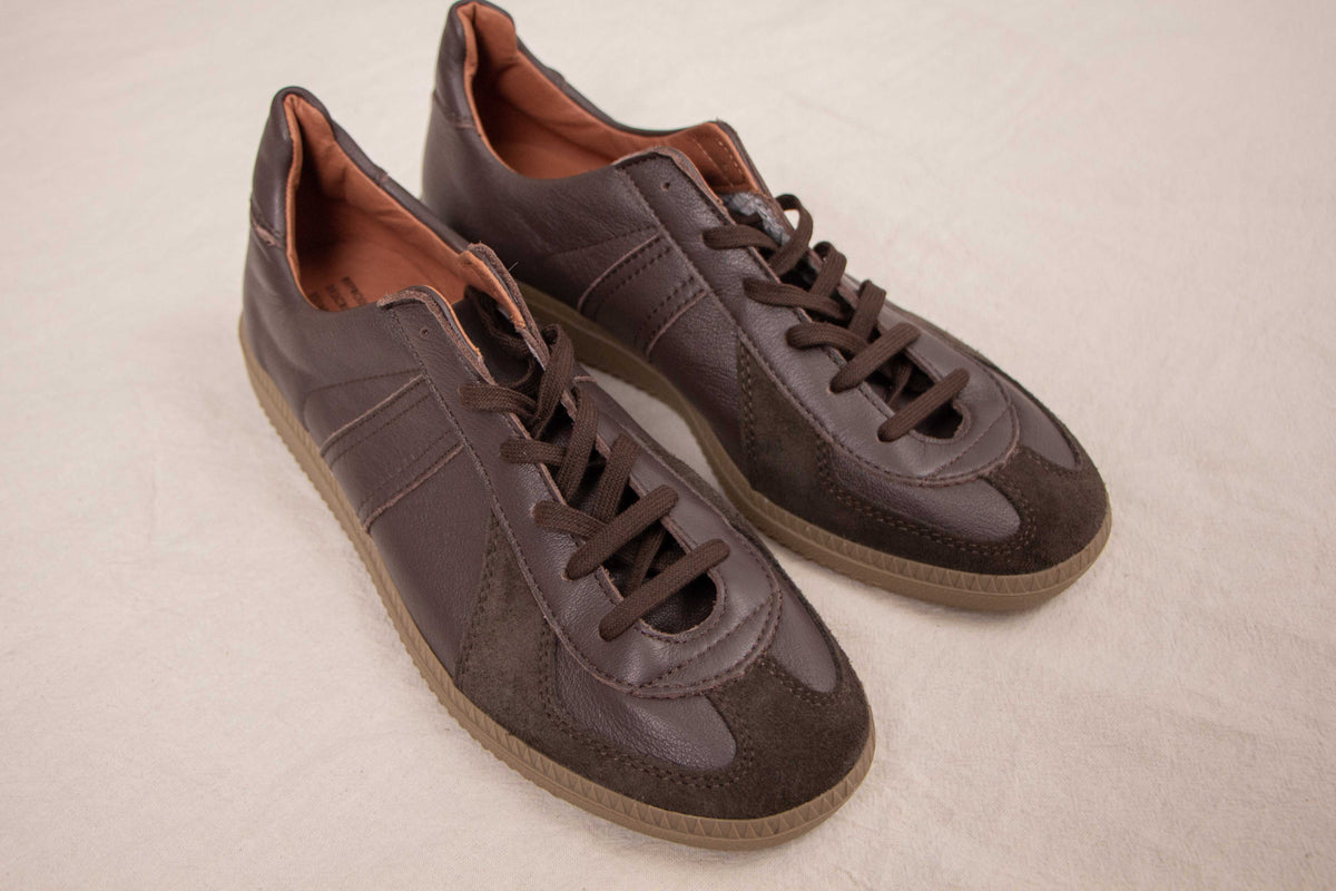 【Reproduction of Found】1700L Dark Brown Germain Trainer – Blue Beach Denim