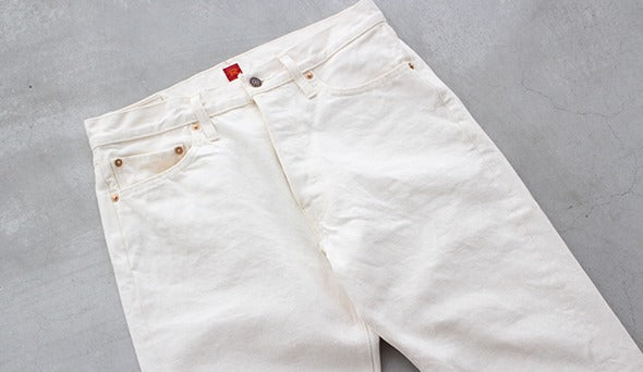 【RESOLUTE】AA710 Ecru White Slim Straight Jeans – Blue Beach Denim